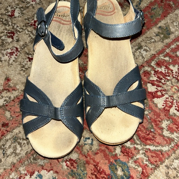 Dansko | Shoes | Dansko Blue Sandals Crisscross Design Minimalist ...